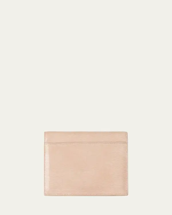 Akris Anouk Lizard-print Clutch Bag With Chain - Silver Metallic