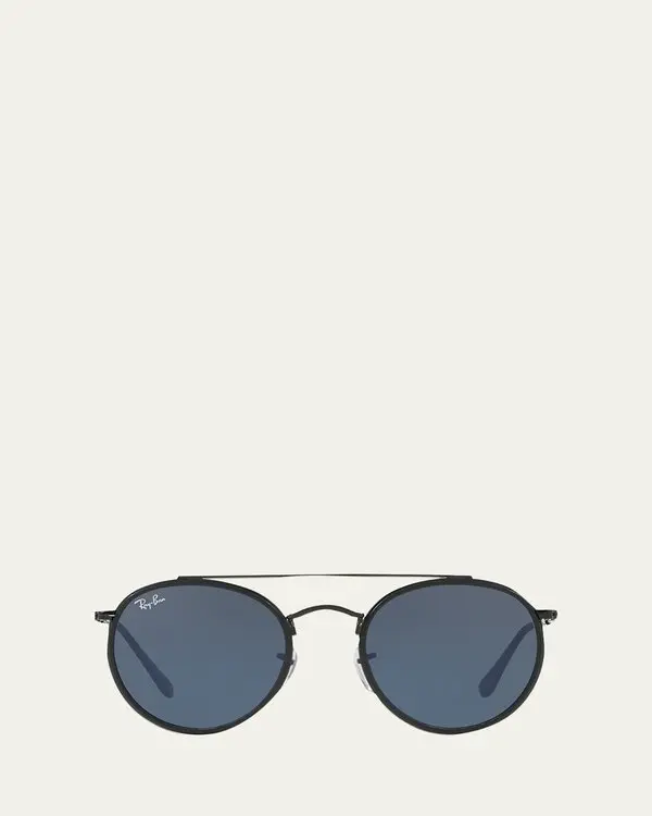 Ray-ban Monochromatic Round Sunglasses - Black Pattern