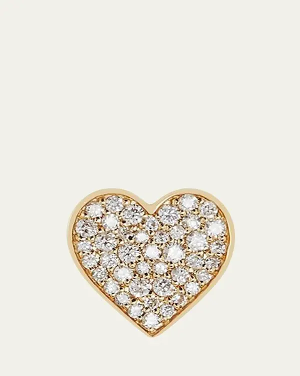 SYDNEY EVAN Anniversary Diamond Heart Stud Earring - Gold