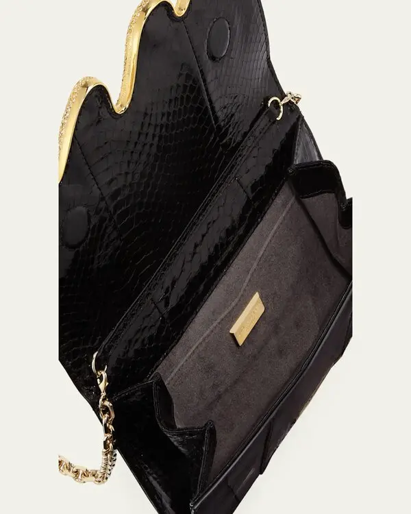 Judith Leiber Serpent Snakeskin Clutch Bag