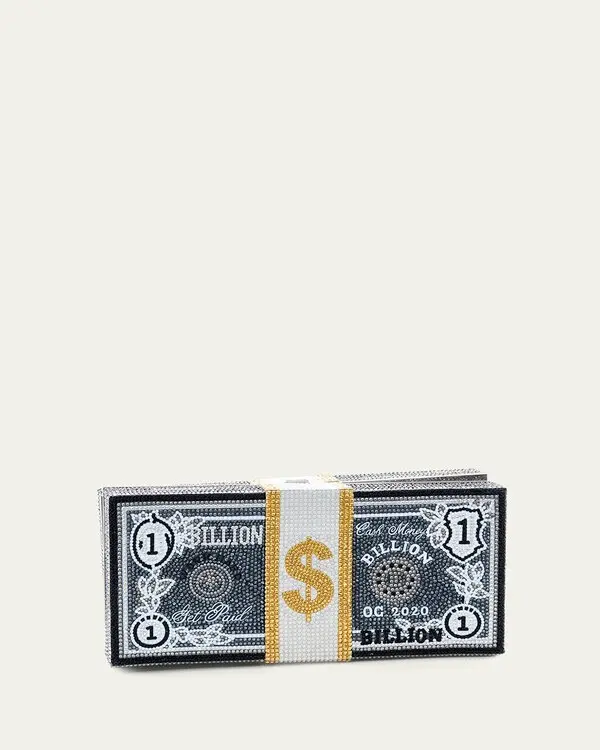 Judith Leiber Billions Stack Of Cash Clutch Bag - Black/white