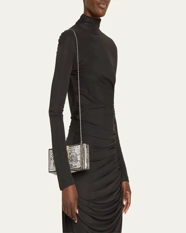 Judith Leiber Billions Stack Of Cash Clutch Bag - Black/white