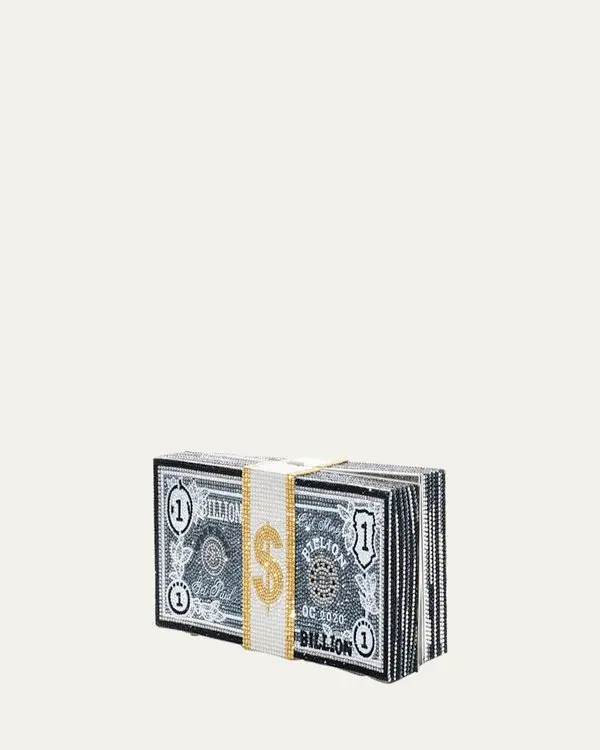 Judith Leiber Billions Stack Of Cash Clutch Bag - Black/white
