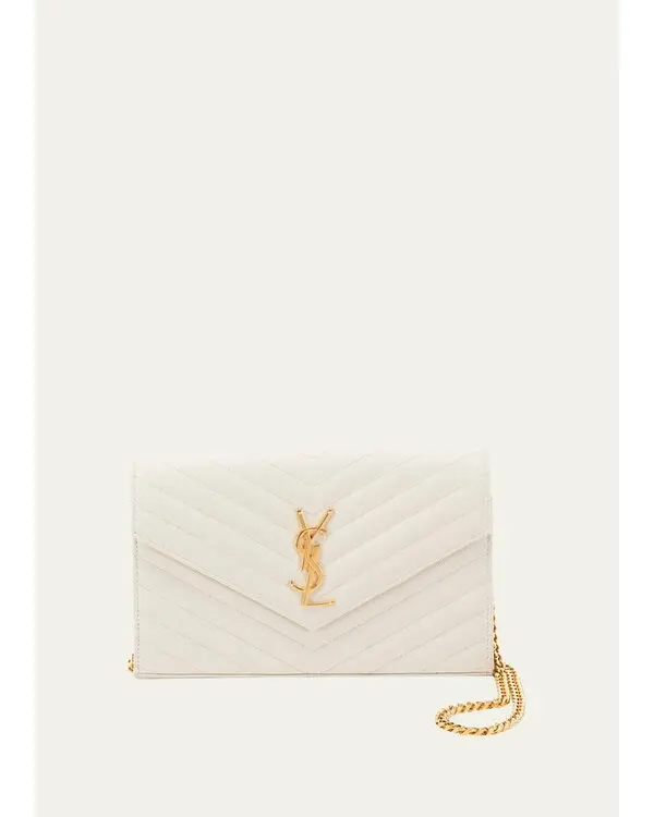 Saint Laurent Monogram Wallet On Chain - Crema Soft