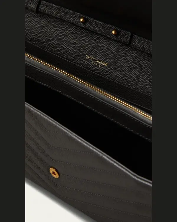 Saint Laurent Monogram Wallet On Chain - Dark Beige