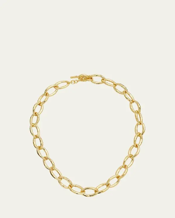 Ippolita Short Hammered Bastille Mini Link Necklace In 18k - Gold