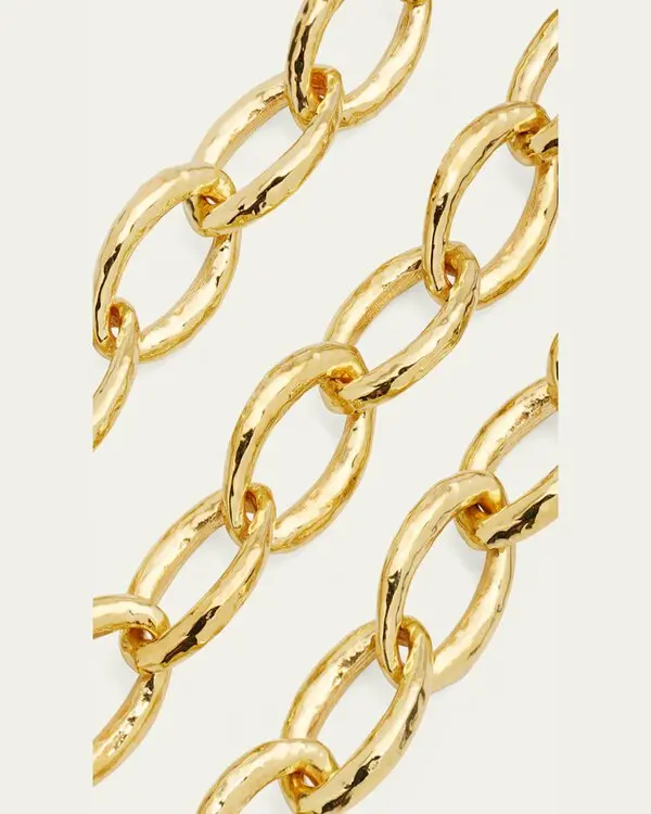 Ippolita Short Hammered Bastille Mini Link Necklace In 18k