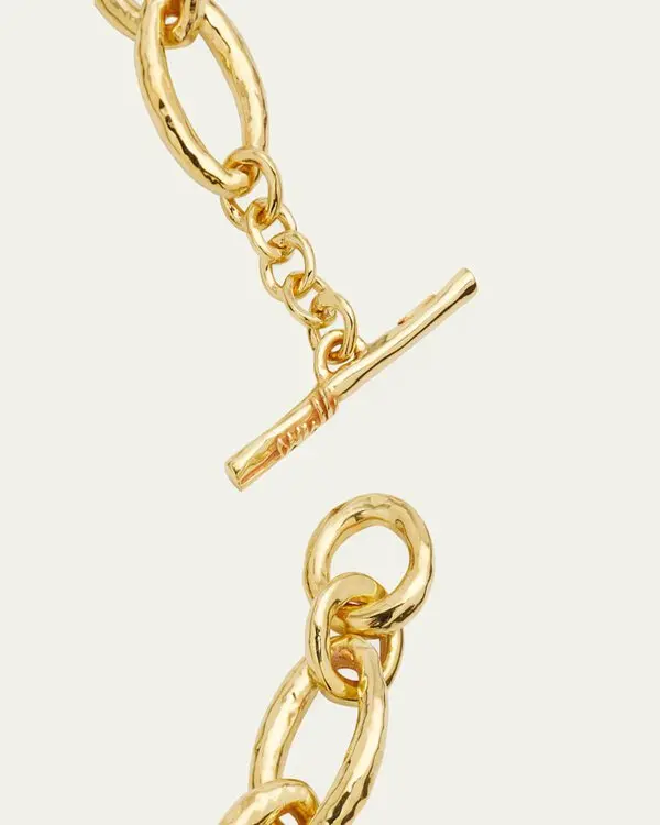 Ippolita Short Hammered Bastille Mini Link Necklace In 18k
