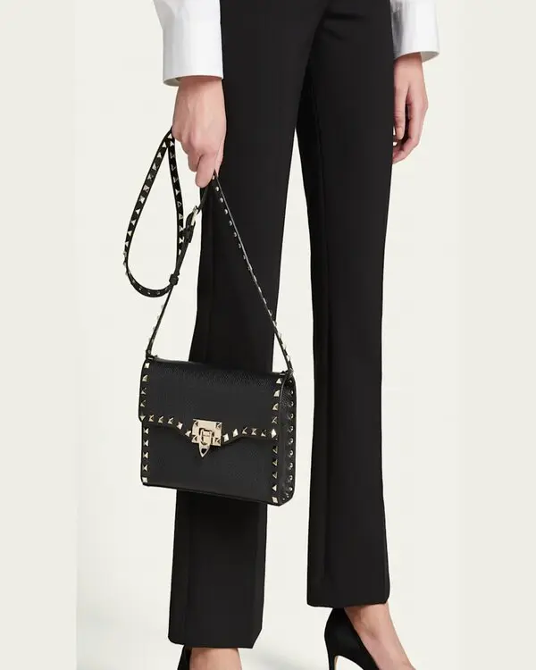 Valentino Garavani Rockstud Medium Shoulder Bag - Black