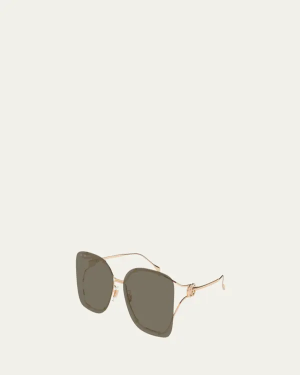 Gucci Rimless Square Metal Sunglasses