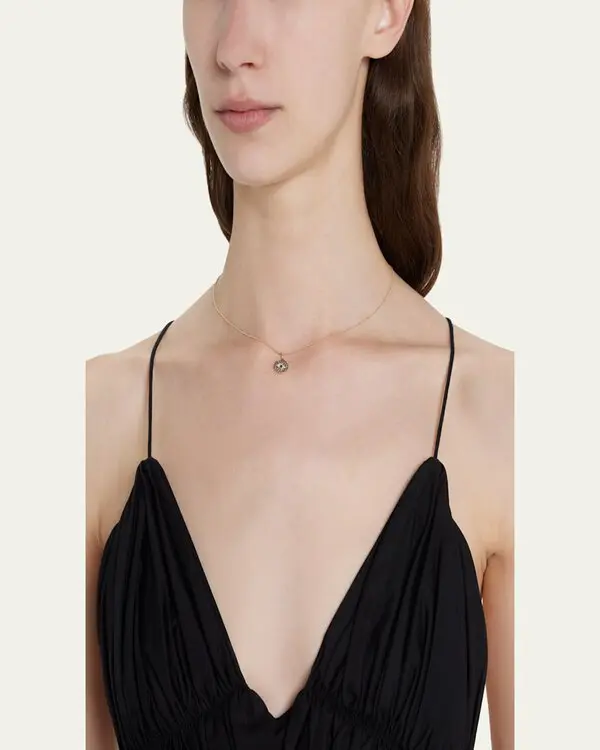 SYDNEY EVAN Small Diamond Evil Eye Medallion Necklace