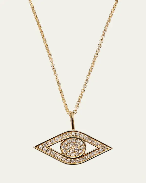 SYDNEY EVAN 14k Yellow Diamond Evil Eye Necklace - Gold