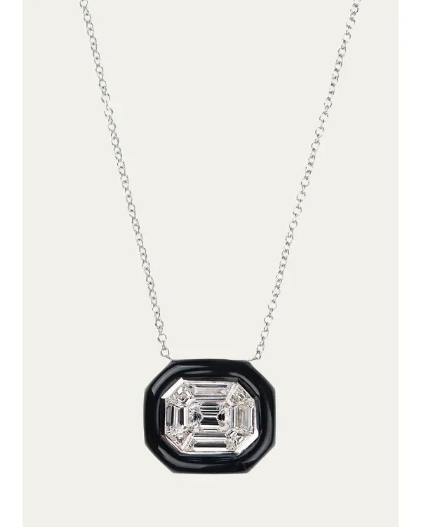Nikos Koulis 18k Gold Oui Diamond & Enamel Necklace - White