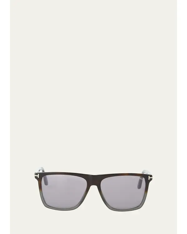 TOM FORD Fletcher Square Acetate Sunglasses - Havana/gray