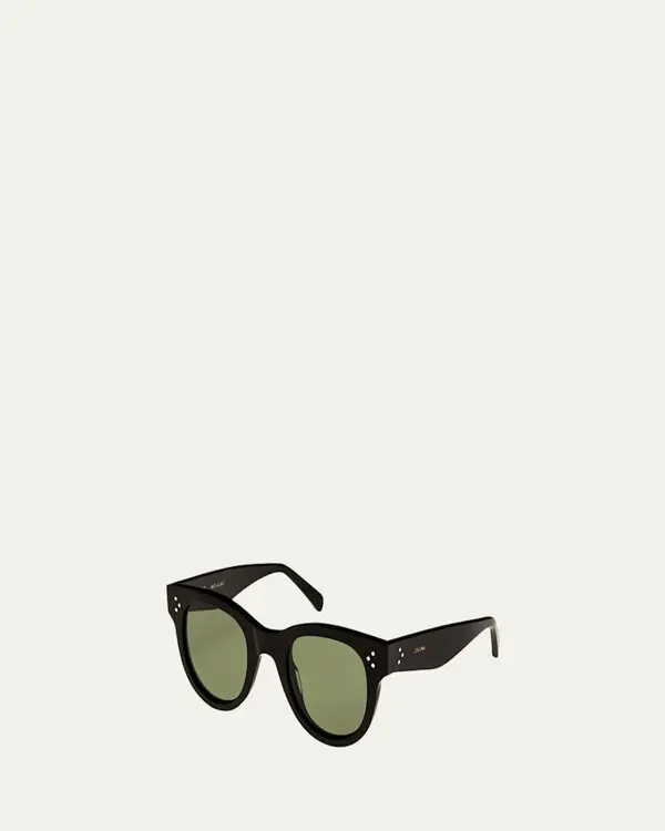 Celine Studded Acetate Round Frame Sunglasses - Black Pattern