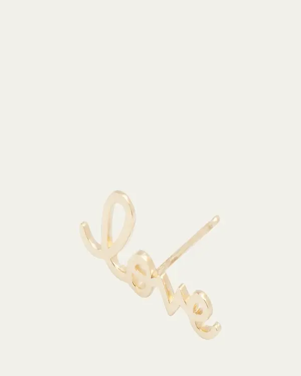 SYDNEY EVAN 14k Love Script Single Earring - Gold