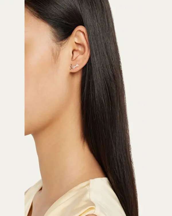 SYDNEY EVAN 14k Love Script Single Earring - Gold