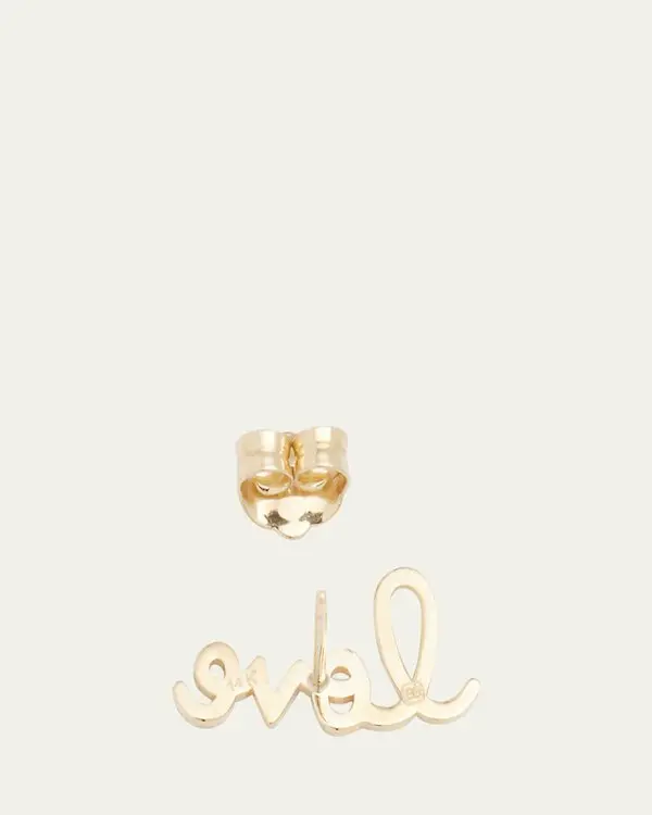 SYDNEY EVAN 14k Love Script Single Earring - Gold
