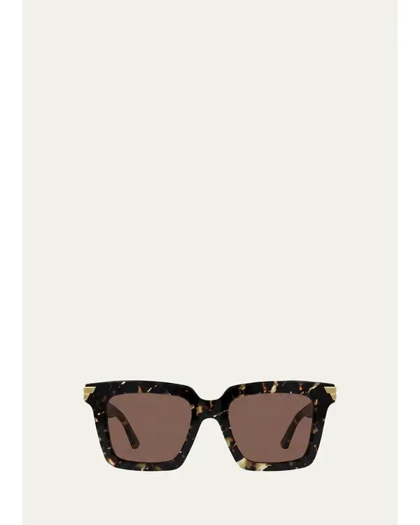 Bottega Veneta Chunky Square Acetate Sunglasses - Brown