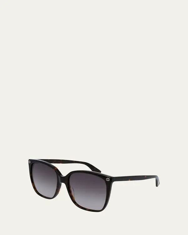 Gucci Square Acetate Sunglasses - Havana