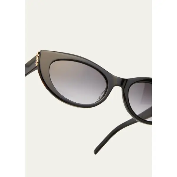 Saint Laurent Acetate Cat-eye Sunglasses - Shiny Solid Black