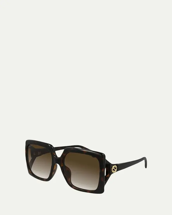 Gucci Oversized Square Sunglasses - Dark Havana