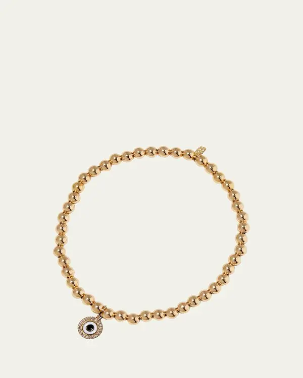 SYDNEY EVAN 14k Bead & Diamond Evil Eye Bracelet