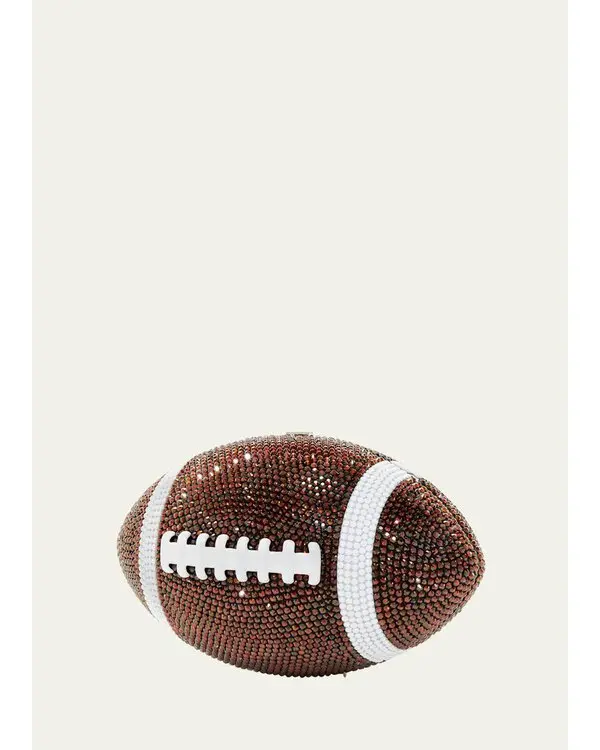 Judith Leiber Crystal Football Minaudiere Bag - Brown