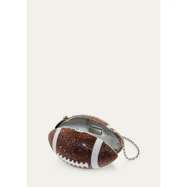 Judith Leiber Crystal Football Minaudiere Bag