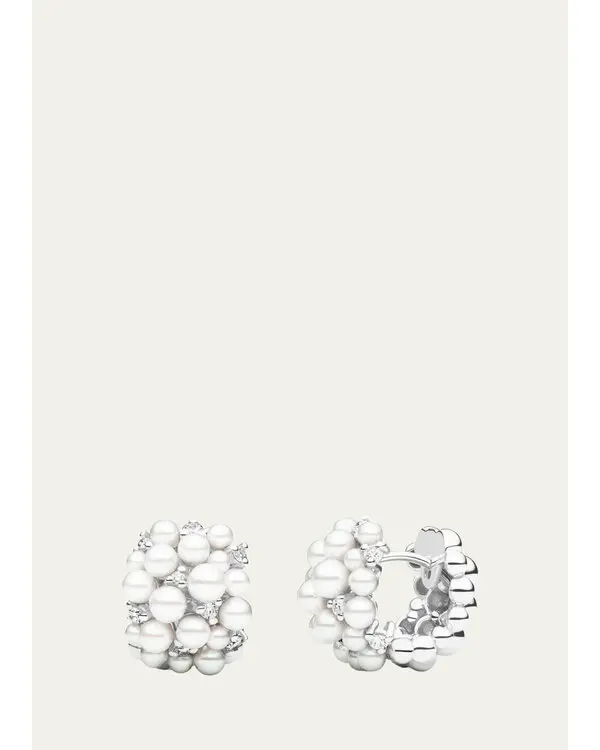 Paul Morelli Lagrange 18k Gold Pearl & Diamond Hoop Earrings