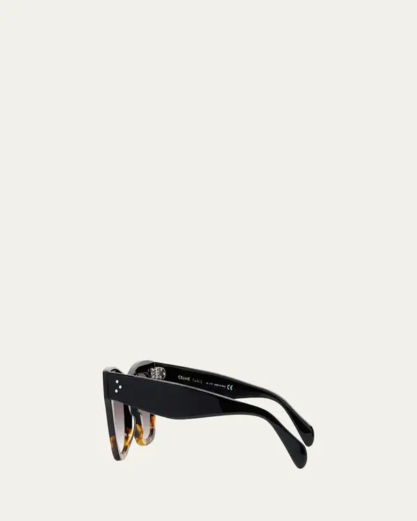 Celine 50mm Square Cat-Eye Sunglasses - Black / Brown  display picture 3