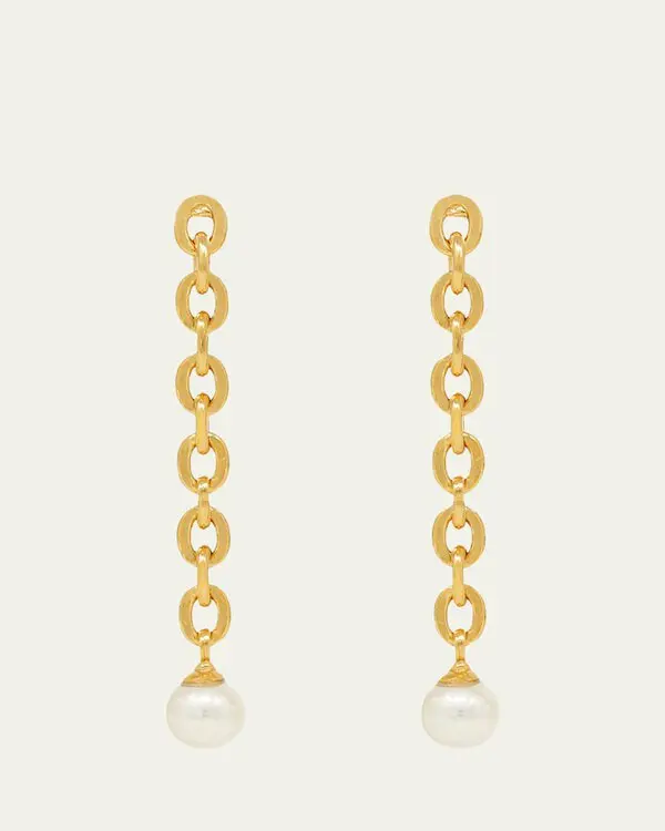 BEN-AMUN Pearly Chain-link Drop Earrings