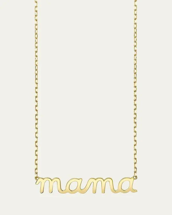 SYDNEY EVAN 14k Gold Mama Script Pendant Necklace