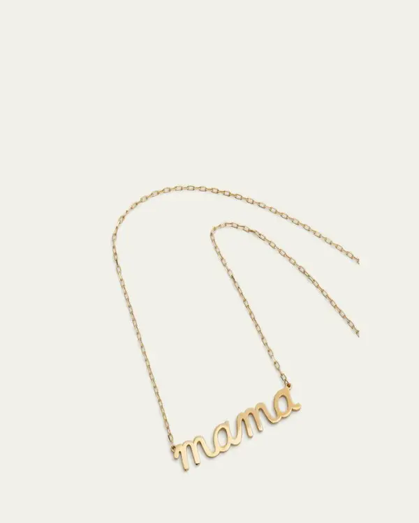 SYDNEY EVAN 14k Gold Mama Script Pendant Necklace