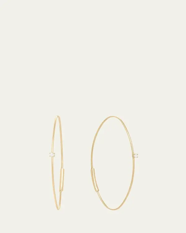 Lana Jewelry 14k Oval Hoop Earrings With Diamonds - Gold