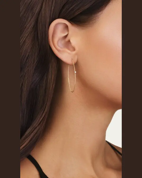 Lana Jewelry 14k Oval Hoop Earrings With Diamonds
