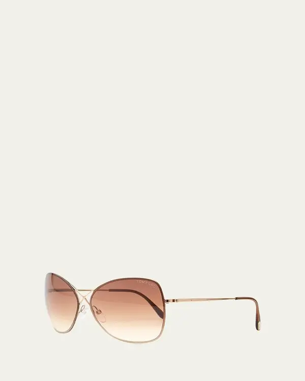 TOM FORD Colette Butterfly Sunglasses - Rose Gold