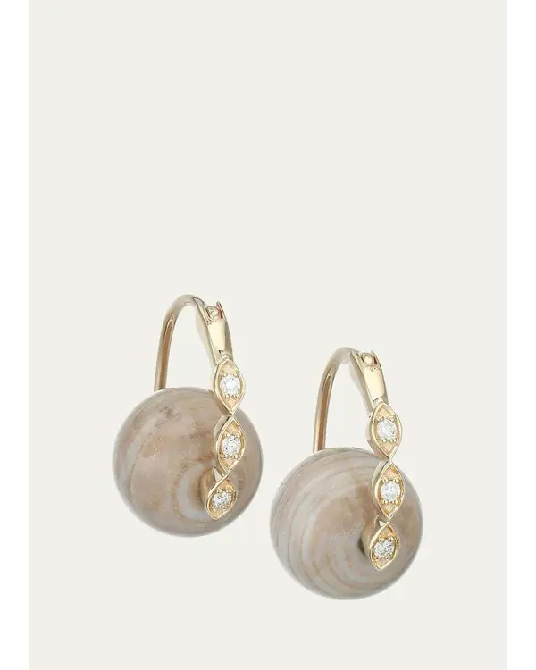 SYDNEY EVAN 14 Marquise Evil Eye Bead Earrings - Gold