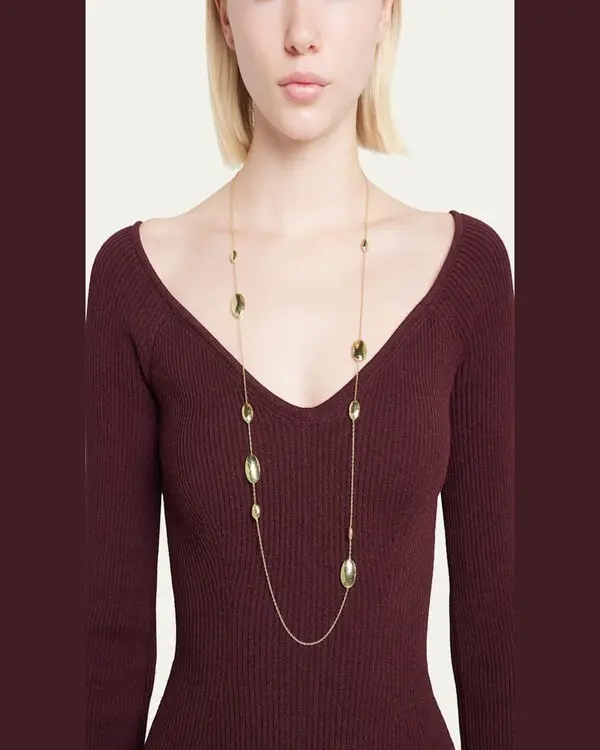Ippolita 18k Long Hammered Multi Station Layering Necklace