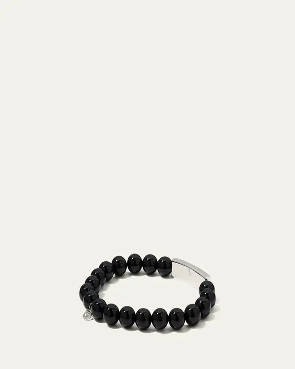 SYDNEY EVAN 8mm Onyx And Diamond Bar Bracelet