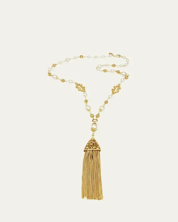 BEN-AMUN Chain Tassel Pendant Necklace - Gold