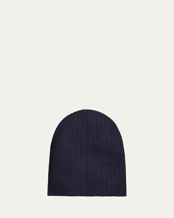 Bergdorf Goodman Cashmere Beanie - Navy