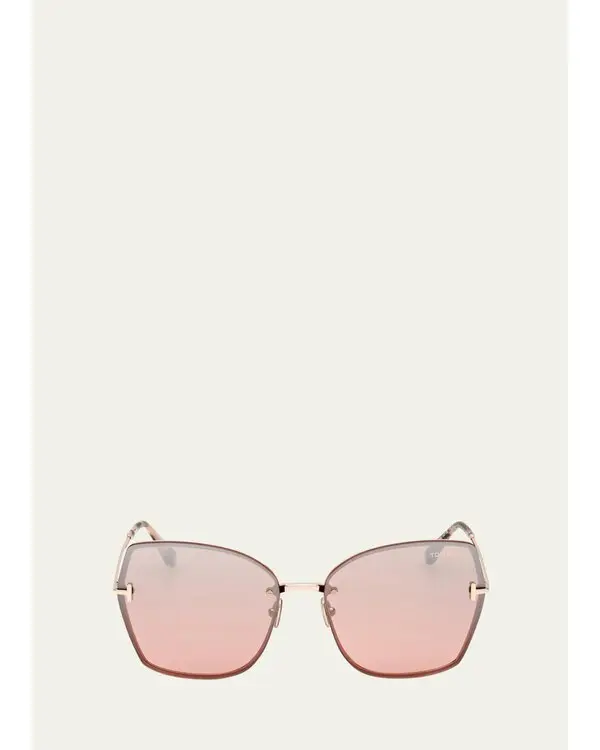 TOM FORD Nickie Butterfly Sunglasses - Gold