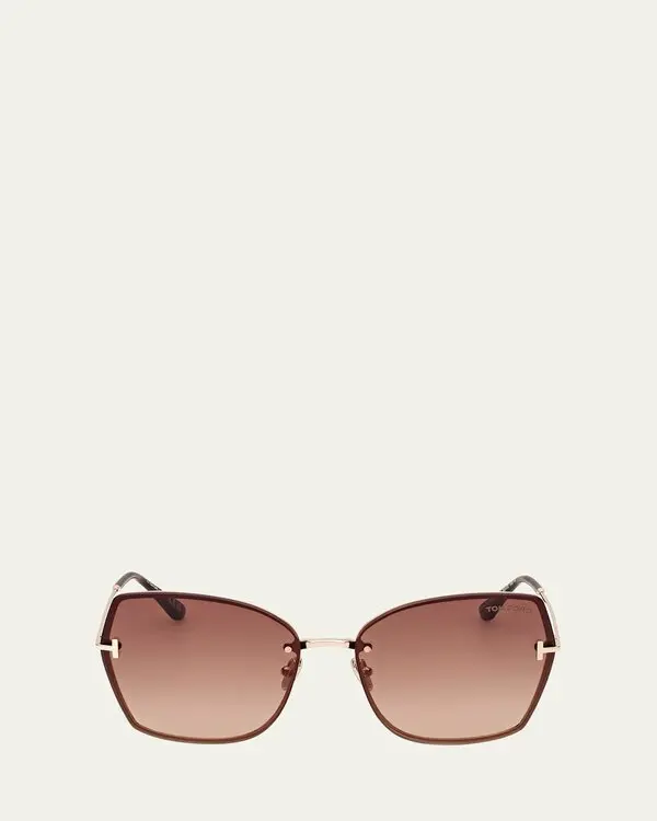 TOM FORD Nickie Butterfly Sunglasses - Srgld/brng