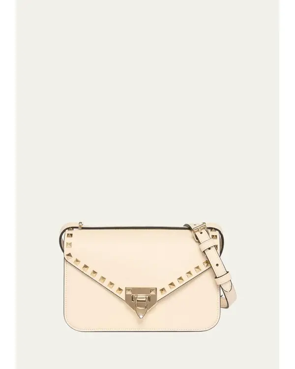 Valentino Garavani Small Rockstud Leather Shoulder Bag - Light Ivory
