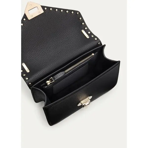 Valentino Garavani Small Rockstud Leather Shoulder Bag - Nero