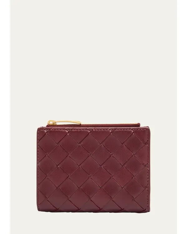 Bottega Veneta Small Bifold Zip Wallet - Barolo