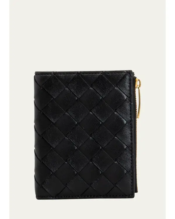 Bottega Veneta Small Bifold Zip Wallet - Black