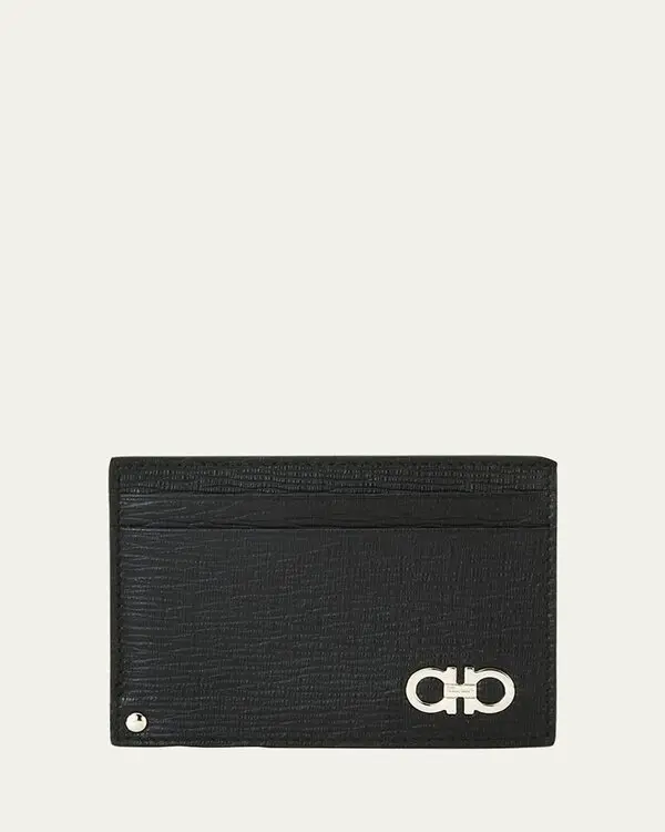 FERRAGAMO Revival Gancini Leather Card Case With Flip-out Id Window, /red
