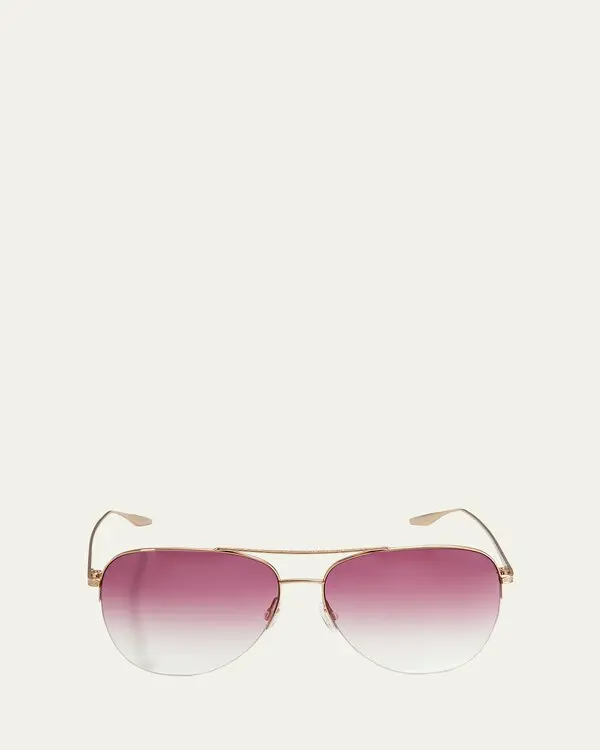 Barton Perreira Chevalier Aviator Sunglasses - Gold / Mauve